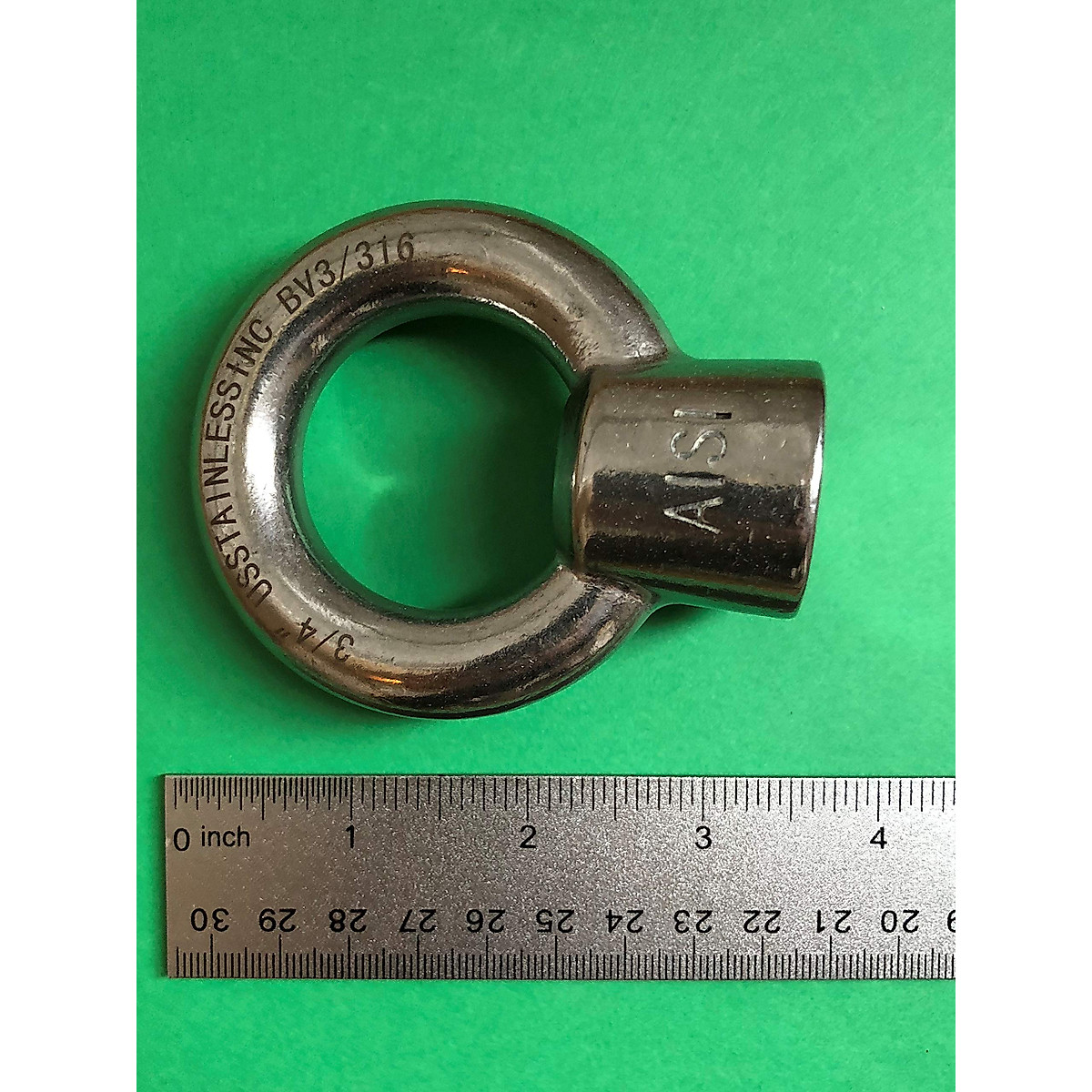 US STAINLESS Stainless Steel 316 Lifting Eye Nut 3/4" UNC Marine Grade Pitch of 10