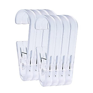 KooNiosio Large Laundry Hook Clothes pins 8pcs Sock Clip Laundry Clips with Springs, Strong Plastic Clothes Drying Line Pegsfor Home Kitchen Outdoor