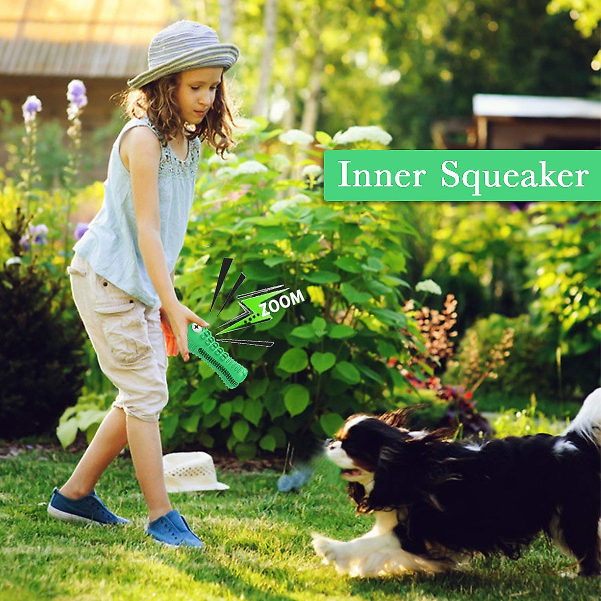 Squeaky Dog Toys for Large Medium Dogs,Tough Indestructible Dog Chew Toys Dog Teeth Cleaning Toothbrush for Dog Dental Care