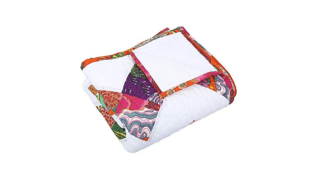 Luxury Patchwork Quilt Blanket 50x60 - Soft Cotton Boho Throw