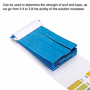 PATIKIL PH Test Strips 3.8-5.4, 4 Pack 320 Indicator Papers Litmus Tester for Water Food Soil Alkaline Acid Testing