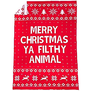 Jay Franco Home Alone Filthy Animals Knitted Throw Blanket - Measures 46 x 60 Inches - Fade Resistant Super Soft Bedding (Official Home Alone Product)