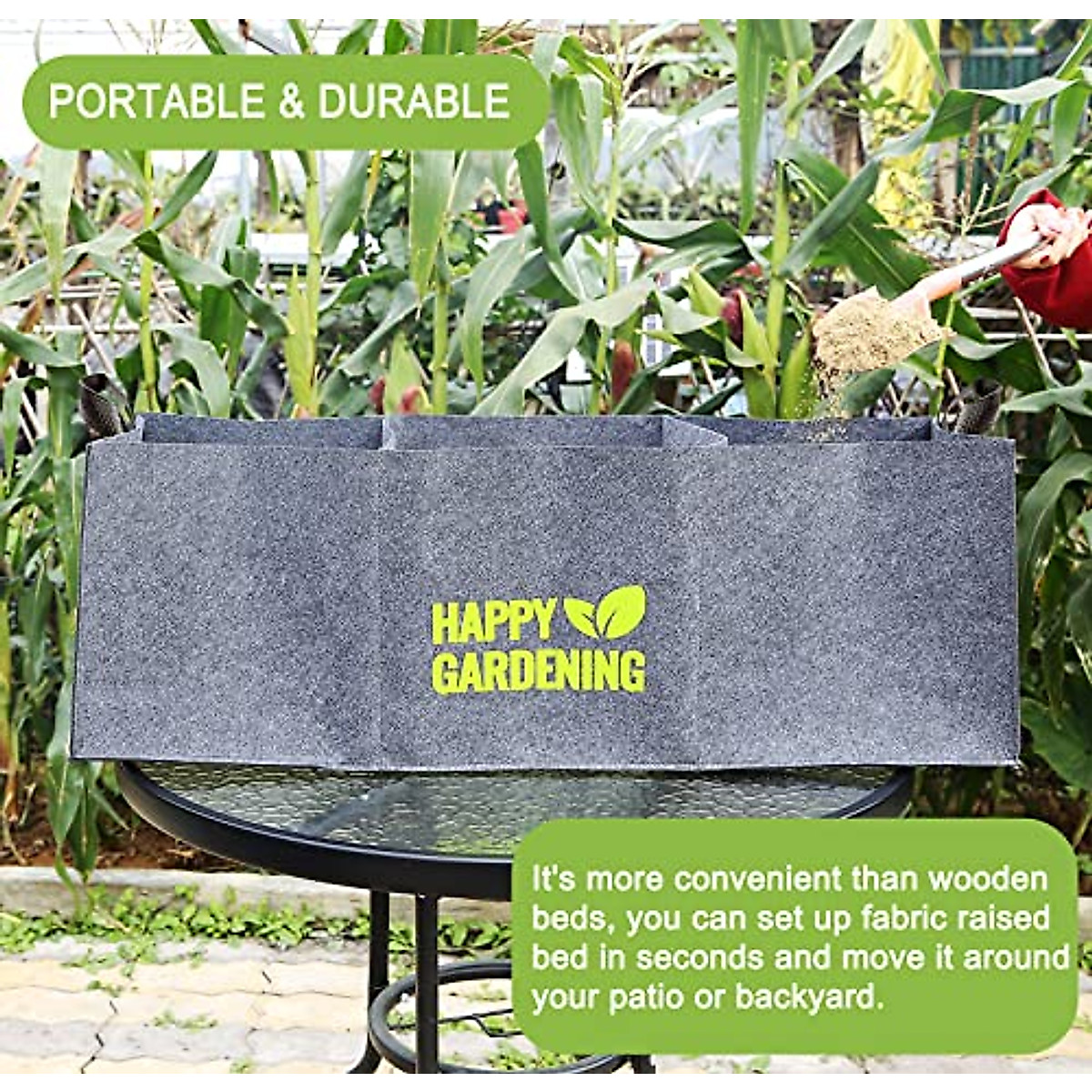 Fabric Grow Bags, 2-Pack Raised Garden Bed with Handle for Vegetable Herbs, Fabric Plant Pots Indoor Outdoor, 3 sq. ft.