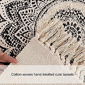 Ailsan Boho Bathroom Rugs 2' x 3', Cotton Tufted Mandala Rug Machine Washable Farmhouse Rug Hand-Woven Small Area Rug with Tassels, Soft Indoor Floor Mats for Entryway Kitchen Bedroom