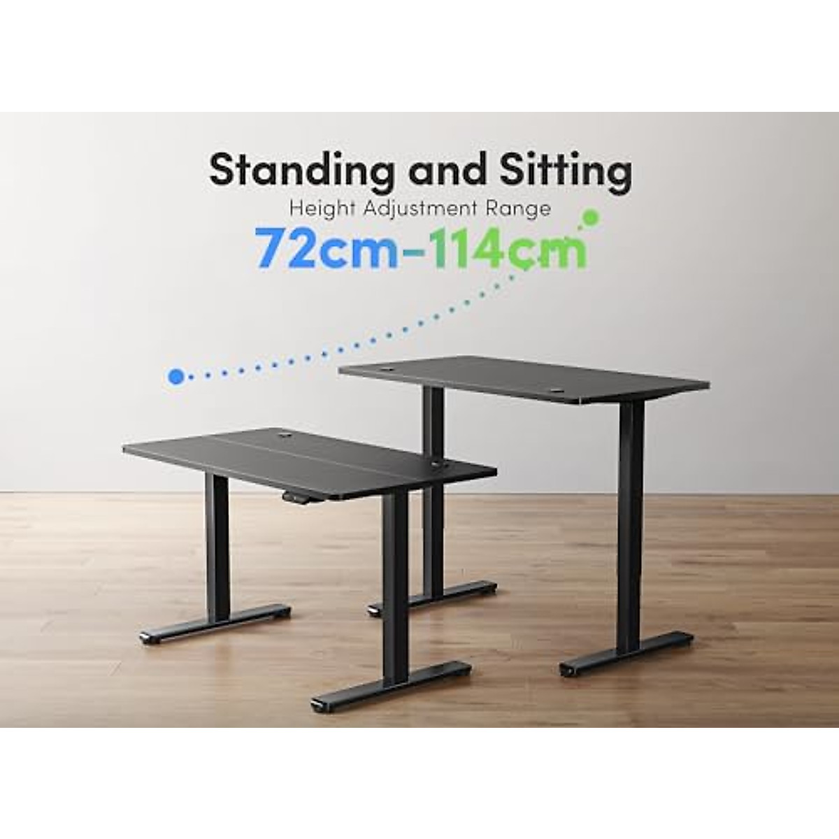 FEZIBO Electric Standing Desk, 48 x 24 Inches Height Adjustable Stand up Desk, Sit Stand Home Office Desk, Computer Desk, White
