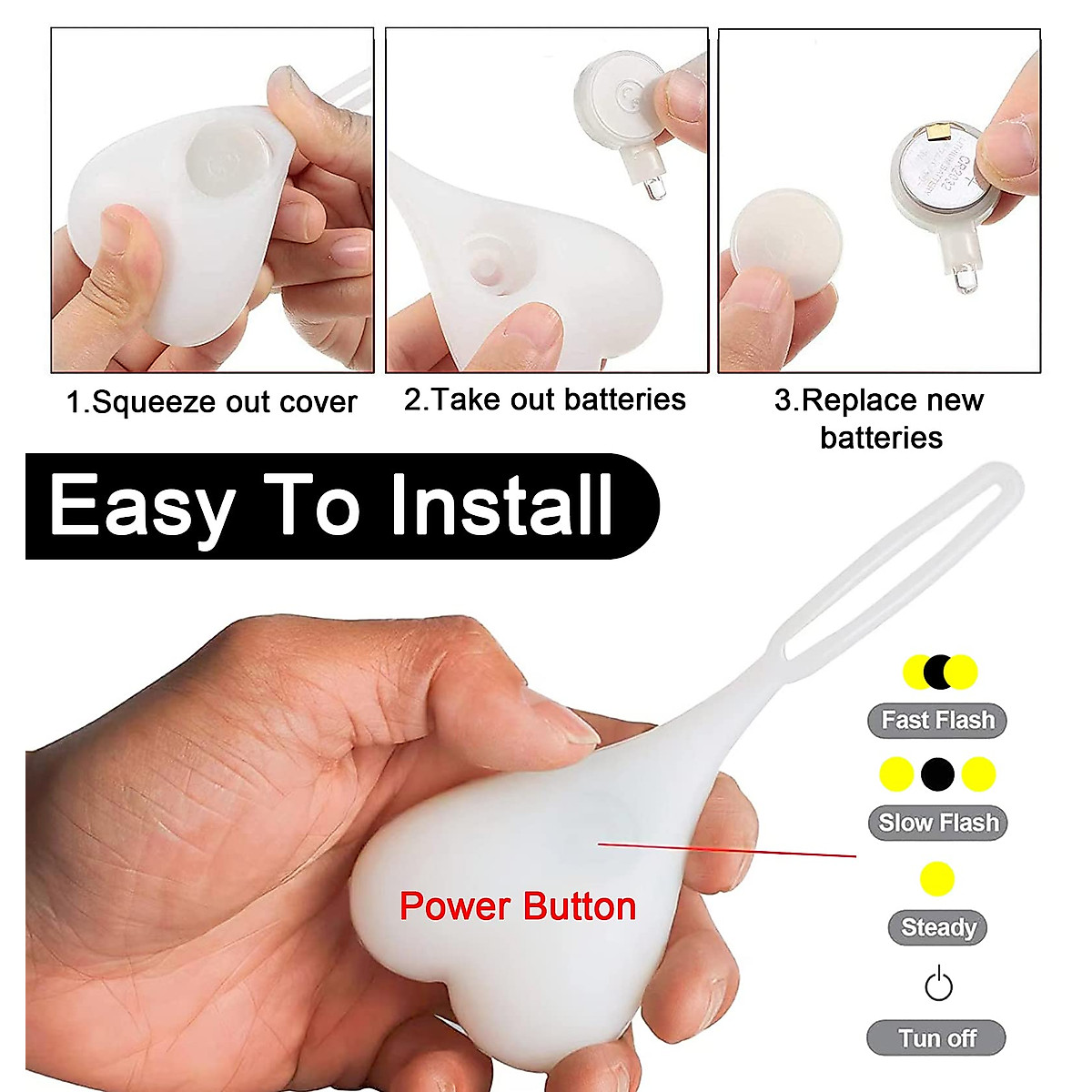 YUERWOVER Bike Balls Tail Light Silicone Cycling Creative Night Essential Reflectors Waterproof LED Warning Rear Light Heart Shaped Bicycle Seat Back Egg Lamp for Truck(Red)