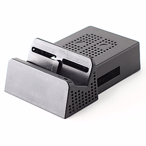 J&TOP Portable DIY Replacement Dock Mount Case for Nintendo Switch,Black(Only The Case)