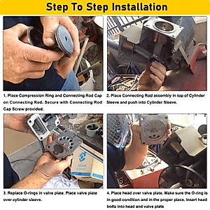 K-0650 Air Compressor Cylinder Sleeve and Compression Ring Kit, Cable Air Compressor Service Kits Compatible with Craftsman Porter Cable DeVilbiss - K0650