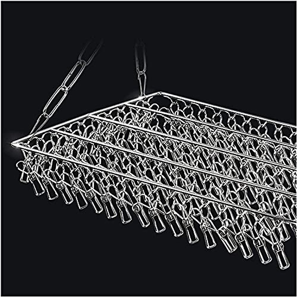 ZyHMW Clothes Airer 100 Clips Large Balcony Folding Shoe Drying Rack Stainless Steel Laundry Towel Storage Capacity Convenient Clothes Airer, Clothes Airer (Color (Color