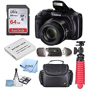 Canon PowerShot SX540 HS 20.3MP Digital Camera with 50x Optical Zoom + 64GB Delux Accessory Bundle