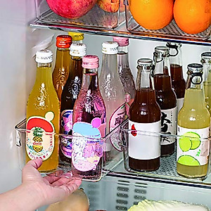 Ettori Clear Plastic Storage Bins 2 Pack Bin Storage Organizer for Refrigerator, Cabinet,Food Pantry,Kitchen and Bathroom Organization