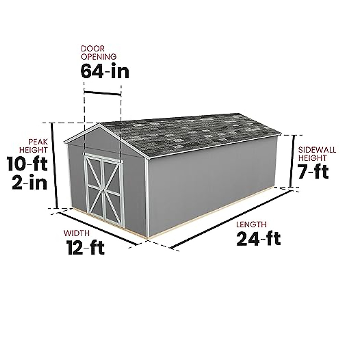 Handy Home Products Astoria 12x24 Do-It-Yourself Wooden Storage Shed
