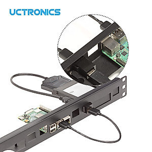 UCTRONICS SATA to USB 3.0 Adapter Cable, SSD Mounting Plate for 2.5" SSD, Compatible with Raspberry Pi 1U Rackmount, USB Cable and USB Keystone Jack