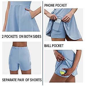 Fengbay Tennis Dress for Women,Golf Dress with Built in Shorts with 4 Pockets for Sleeveless Athletic Workout Dress