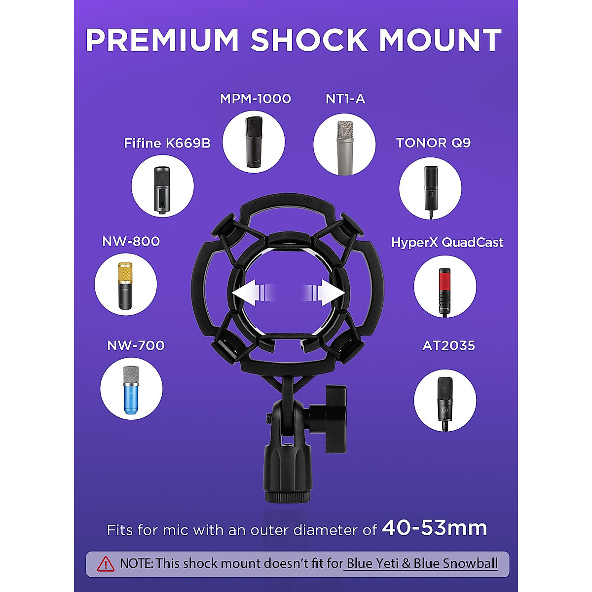 InnoGear Microphone Stand Mic Boom Arm for Blue Yeti HyperX QuadCast S SoloCast Snowball Fifine K669B and other Mic, with Shock Mount Windscreen Pop Filter Mic Clip Holder Cable Ties, Large