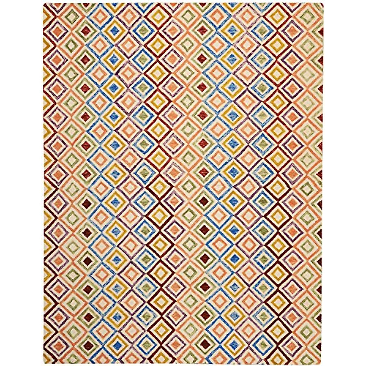 Nourison Vivid Tribal Ivory 4' x 6' Area -Rug, Easy -Cleaning, Non Shedding, Bed Room, Living Room, Dining Room, Kitchen (4x6)