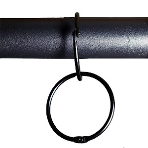 Black Shower Curtain Rings 2 inch (12 Pack) Metal Round Hooks Ring Rustproof for Bathroom Rod