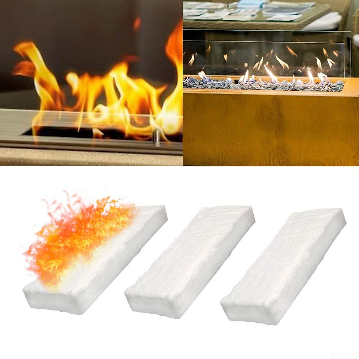 ZYNCUE 3pc Calcium-Magnesium-Silicate Fibres Firplace Firebox Safety Bio Fire Blanket for Bioethanol Fireplace Indoor Gel & Ethanol Ceramic Sponge
