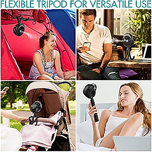 COMLIFE Misting Baby Stroller Fan, 270° & 360° Pivoting Portable Fan, Battery Operated USB Fan, Handheld Misting Fan, with Flexible Tripod Clip on Car Seat Crib Bike Treadmill Bunk Bed