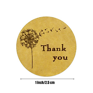 YU-NIYUT 1 Roll Simple Design Thank You Letters Dandelion Print Label Stickers Craft Per Roll Stationery Adhesive Sealing Decor, Exquisite and Easy to Use