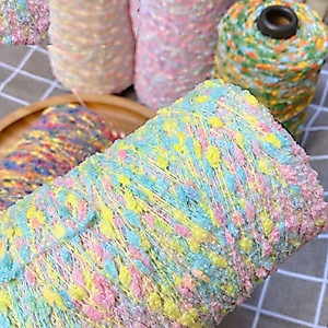 250g Yarn Section Dyed Pea Hair Knitting Thread Mini Ball Chrysanthemum Yarn Scarf Sweater Wiring (Color : Color 2)