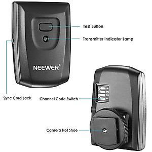 Neewer 16 Channels Wireless Radio Flash Speedlite Studio Trigger Set, Including (1) Transmitter and (4) Receivers, Fit for Canon Nikon Pentax Olympus Panasonic DSLR Cameras (CT-16)