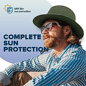 ARMORAY Cooling Boonie Bucket Hat - Wide Brim Adjustable Sun Hats for Men and Women- Army Green