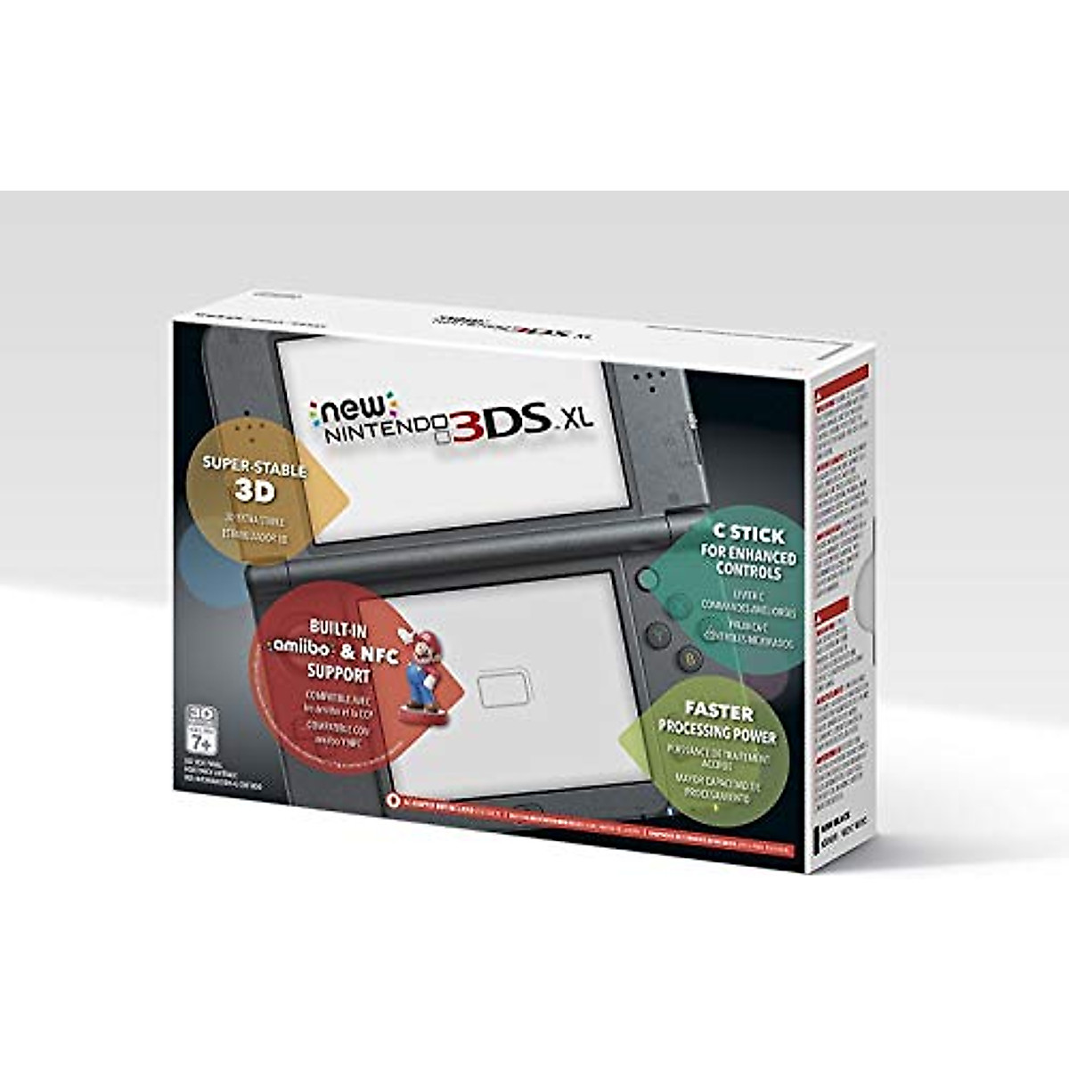 New Nintendo 3DS XL Black Handheld Console and AC Adapter. (Renewed)