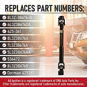 Intermediate Steering Shaft with U Joint Coupler - Compatible with Ford F-150 2004-2008 and Lincoln Mark LT 2006-2008 - Replaces 8L3Z-3B676-B, 4L3Z3B676DA, 7L3Z3B676A - Lower Column Joints
