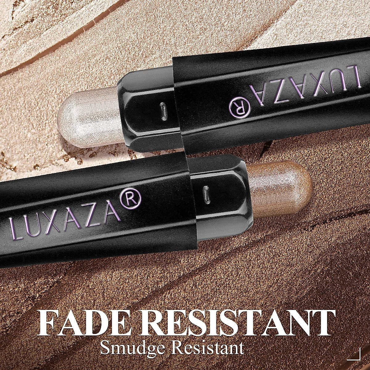 LUXAZA 10PCS Eyeshadow Stick,Shimmer And Neutral Champagne Pink Metallic Eye Shadow sticks,Cream Pencil Crayon with Smudge-proof & Waterproof,Eye Brightener Stick