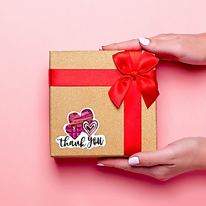Littlefa Cute Pink Heart Shaped Thank You Small Business Stickers,Thank You Stickers,Bakeries Stickers,Handmade Stickers,Small Business Stickers, Envelopes Stickers, Gift Bags Packaging 500 PCS