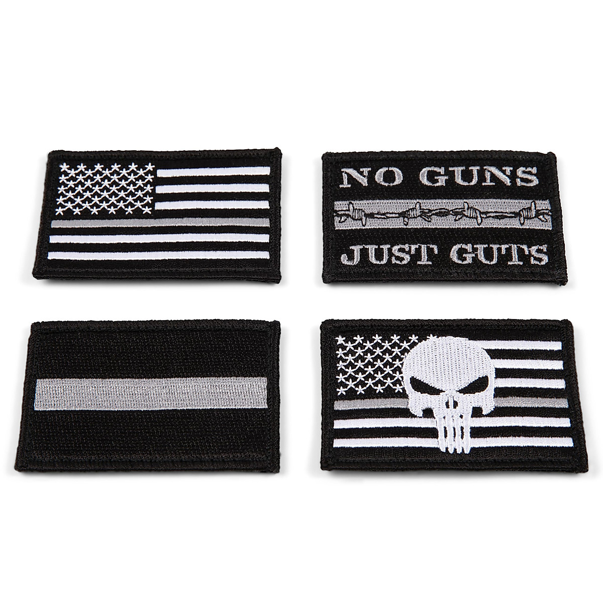 Great 1 Thin Grey-Gray Line American Flag Patch 4-Pack, Correctional Officer, 2x3 inch, Hook and Loop Fastener/Backing, Tactical Accessory for Clothing-Jackets-Hats-Backpacks