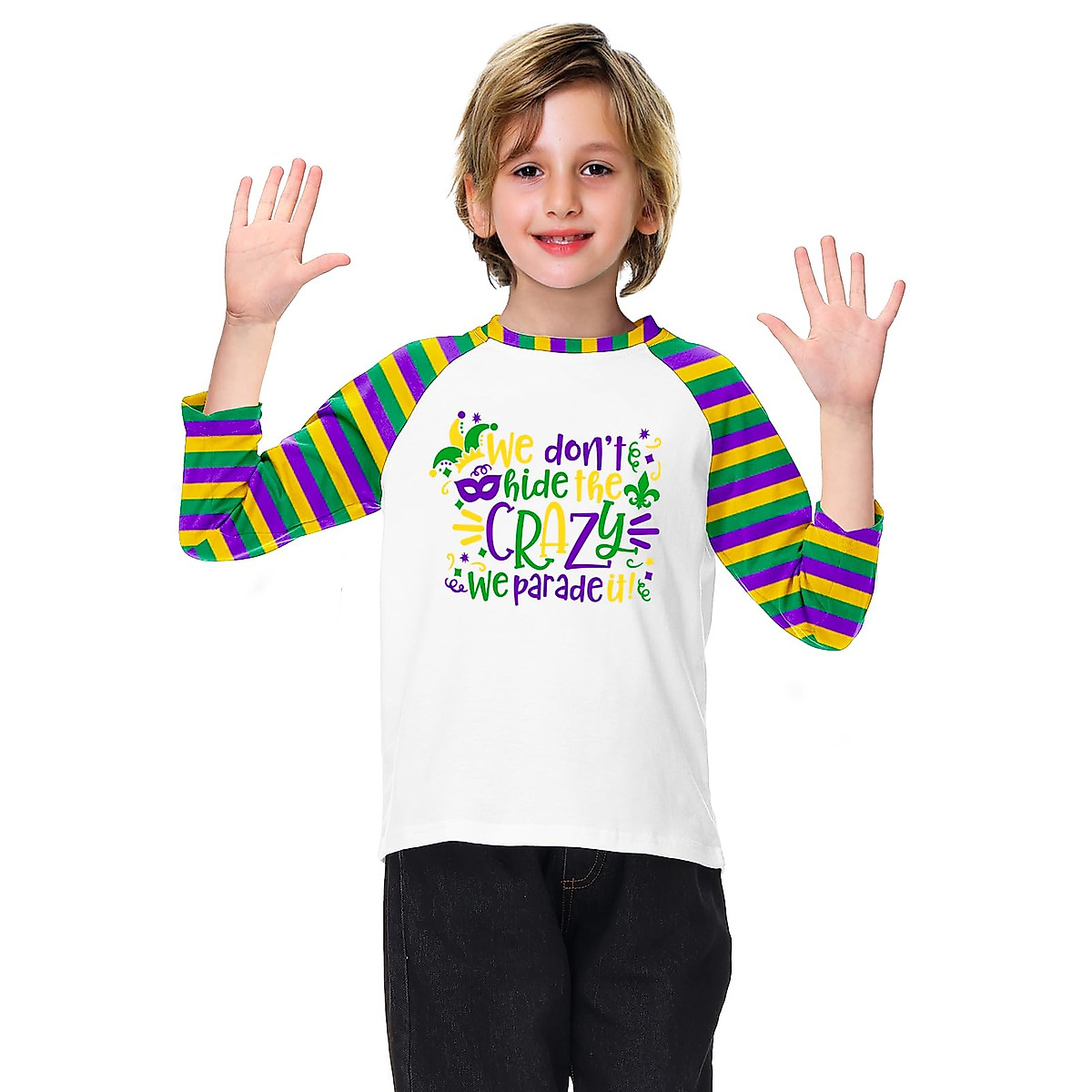 Boys Thanksgiving Shirts Girl's Raglan Sleeve Thankful Grateful Blessed Shirt Color Block Tee 11-12 Years