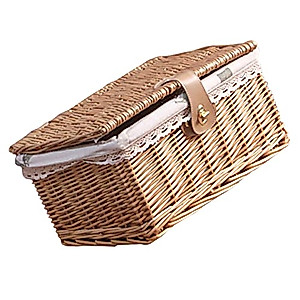 Zerodeko magazine organizer wicker laundry hamper decoration storage containers cosmetics organizer storage bins with lids makeup toys Woven Storage Organizer to weave willow Water hyacinth