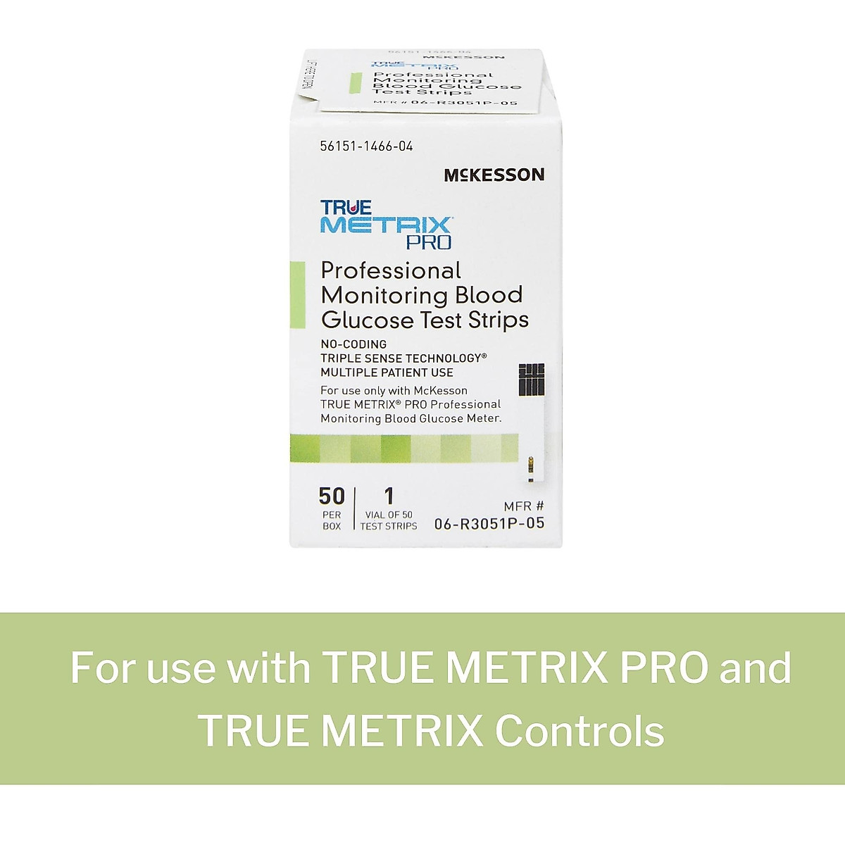 McKesson TRUE METRIX Professional Monitoring Blood Glucose Test Stripes, 50 Strips, 3 Packs, 150 Total