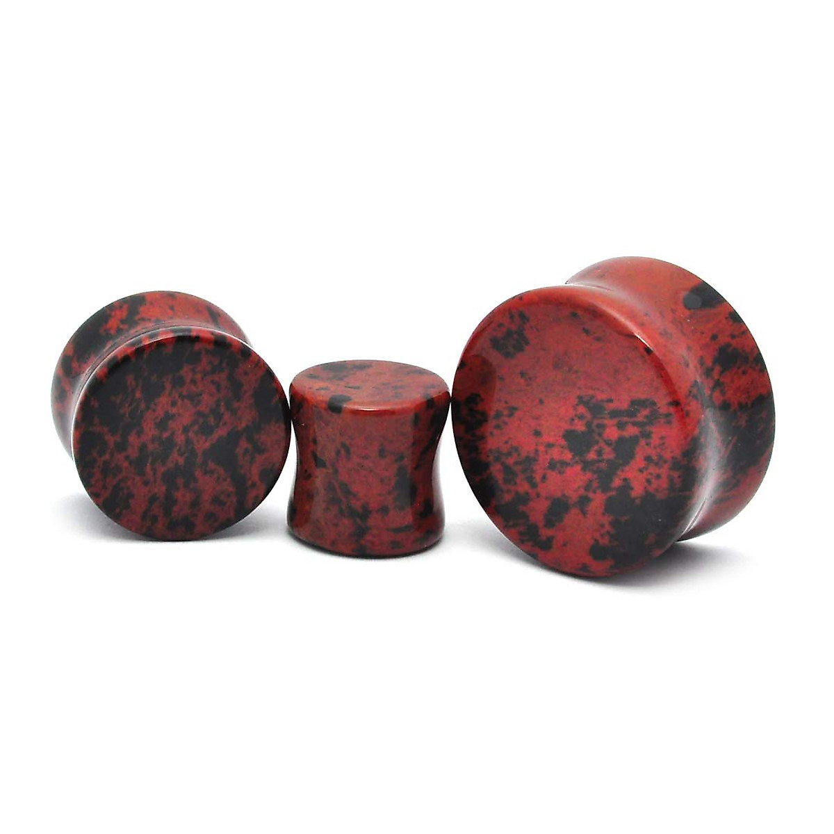 Mystic Metals Body Jewelry Pair of Mahogany Obsidian Stone Plugs - Sold as a Pair (00g (10mm))