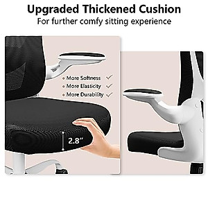 Ergonomic Office Chair, Comfort Swivel Home Office Task Chair, Breathable Mesh Desk Chair, Lumbar Support Computer Chair with Flip-up Arms and Adjustable Height