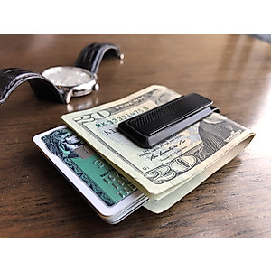 M-Clip Stainless Steel Blackout Money Clip (Chevron) - Cash and Credit Card Holder for Men - Minimalist Slim Wallet Alternative