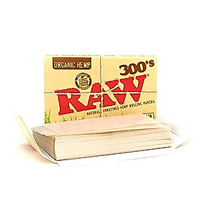 RAW 300 Organic 1.25 1 1/4 Size Rolling Papers 5 Pack = 1500 Leaves, Tan, 300 Count (Pack of 5)