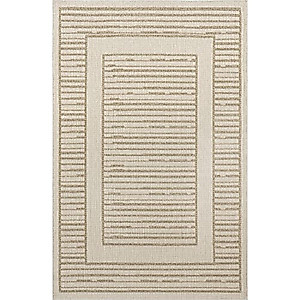 nuLOOM Rickie Solid Striped Indoor/Outdoor Area Rug, 8' x 10', Beige