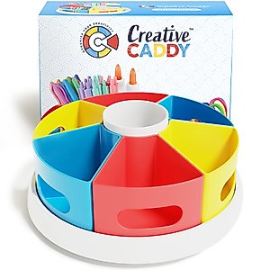 Creative Caddy Rotating Art Supply Organizer for Kids, Crayon Caddy for Kids Desk or Pencil and Marker Holder for Teachers, Classroom Arts and Crafts and Homeschool School Supplies Storage