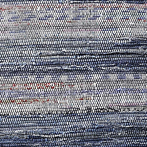 100% Cotton Rag Rug 24x36 - Multicolor Denim Chindi Rug - Hand Woven & Reversible for Living Room Kitchen Entryway Rug - Multi Color