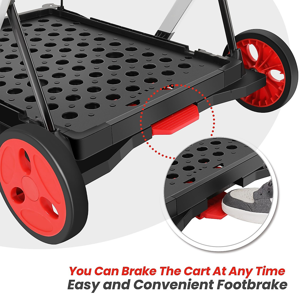 Multi Use Functional Collapsible Carts, Mobile Folding Trolley, Shopping Cart with Storage Crate, Portable Folding Cart, Shopping Cart Folding Trolley for Groceries, Home