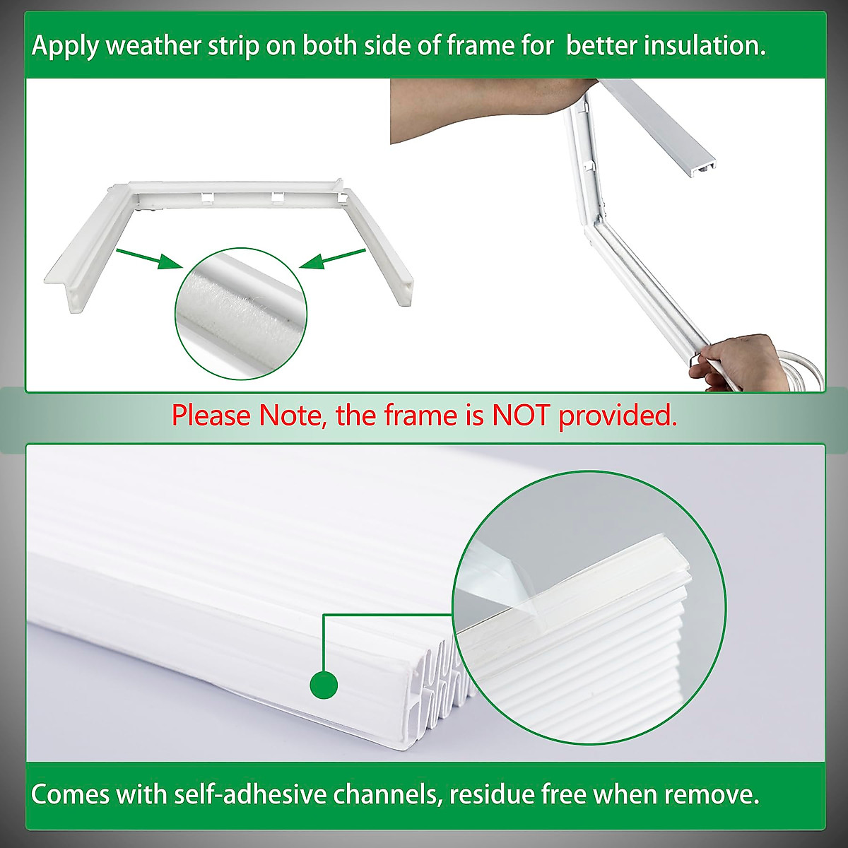 Forestchill Window Air Conditioner Side Panel with Double Layers, Upgraded Insulation AC Side Panels for Window AC Unit, Fits Up to 17" H x 10" W, Pack of 2, White