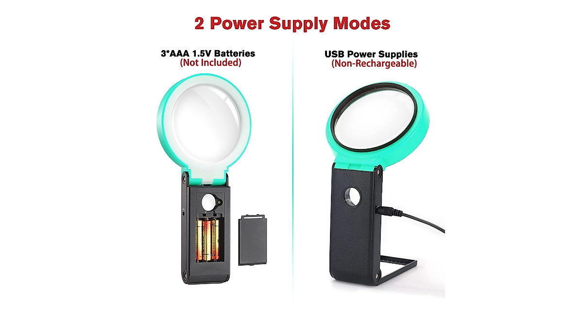 Dicfeos 30X 40X Magnifying Glass with LED Light
