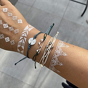 Long tiantian Wave Bracelets Cute Boho Braided String Beach Ocean Bracelet for Women Summer Jewelry Trendy Stuff (L)