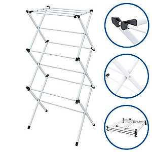 Mabel Home Foldable Clothes Drying Laundry Rack (White)