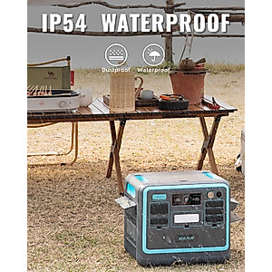 Portable Power Station, 2400W Solar Generator, 2048Wh LiFePO4 Battery, 1.8H Fast Charging, 110V AC Outlets, Adjustable Input Power, Outdoor Generators for Camping, Home Use, Emergency or RV Travel