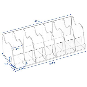 NIUBEE Belt Organizer, Acrylic Belt Storage Holder for The Closet and Drawer, 7 Compartments Belt Box with Display Stand