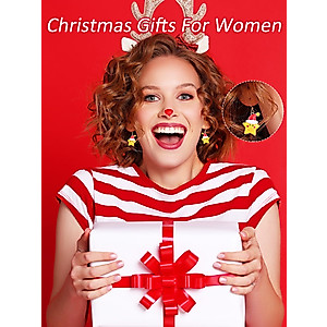 Siifert 60 Pairs Christmas Earrings Sets Cute Snowman Santa Claus Christmas Tree Drop Earrings Set for Women Girls Holiday Party Decorations